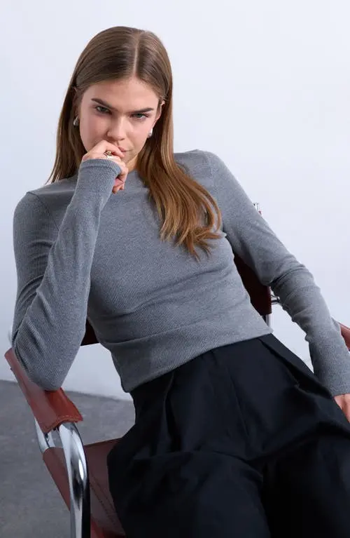 Topshop Ribbed Crewneck Top