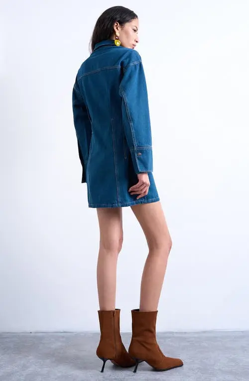 Topshop Denim Mini Shirtdress