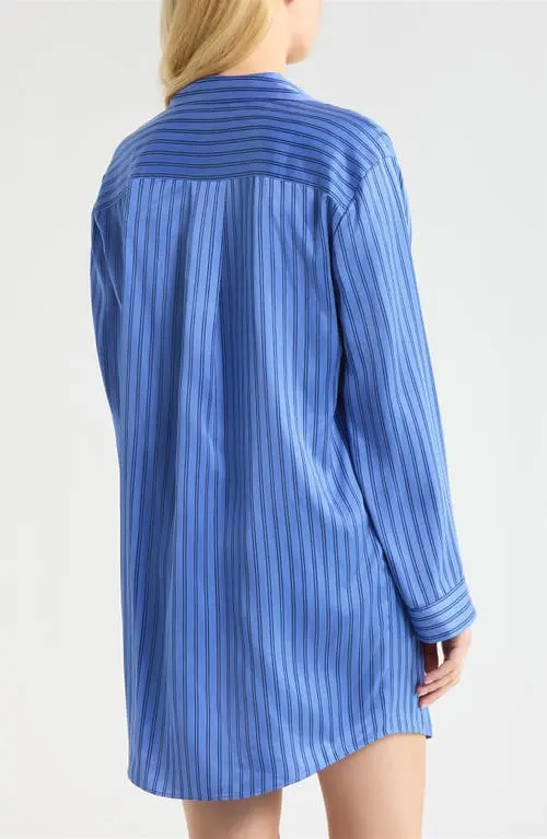 Lunya Stripe Piped Washable Silk Nightshirt