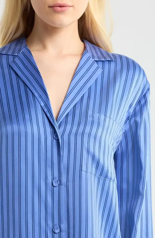 Lunya Stripe Piped Washable Silk Nightshirt