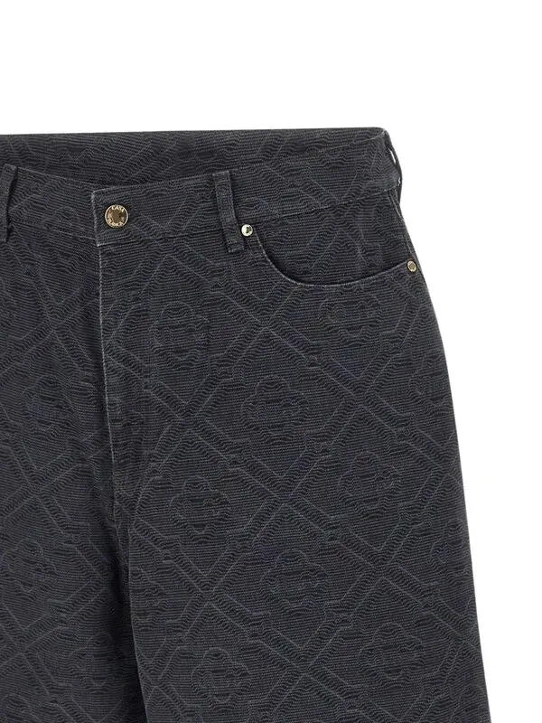 Casablanca Floral Pattern Shorts - Black
