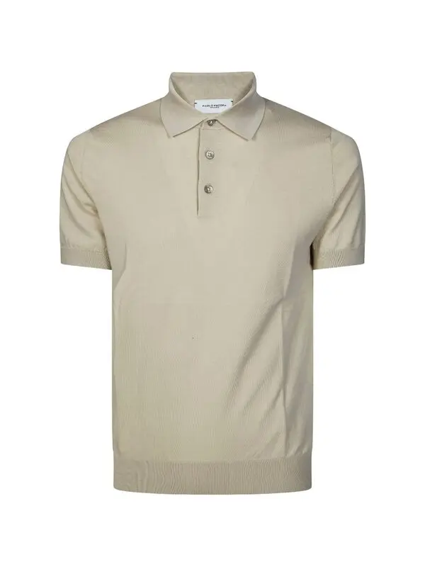 PAOLO PECORA Polo Shirt With Logo - Beige