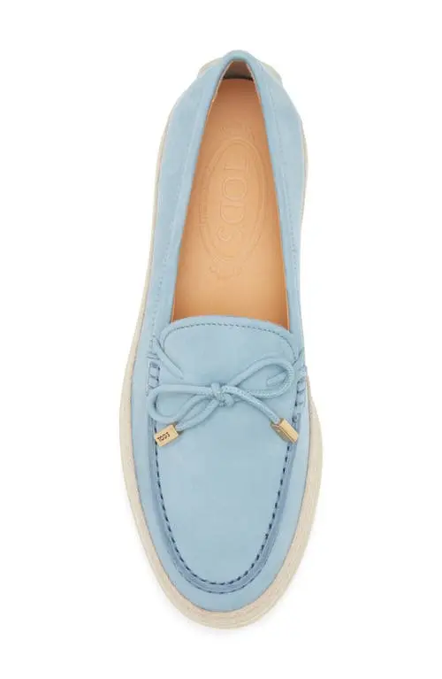 TOD'S Raffia Trim Boat Shoe