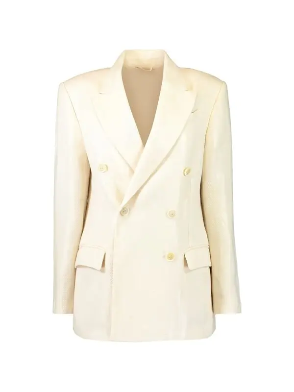 Brunello Cucinelli Linen Double-breasted Jacket - White