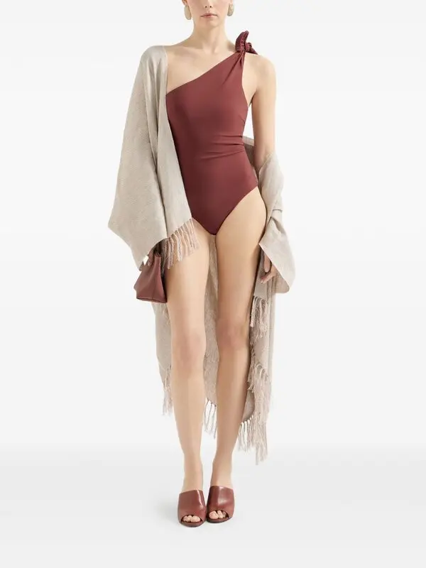 Brunello Cucinelli One-shoulder Swimsuit - Red