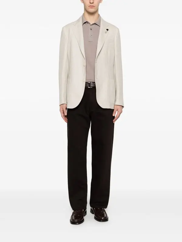 LARDINI Wool And Linen Blazer - Beige