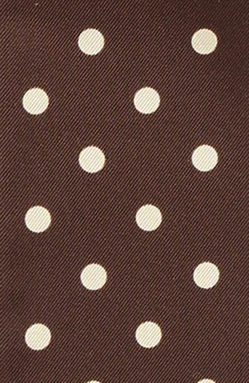 Valentino Garavani Polka Dot Reversible Silk Twill Skinny Scarf