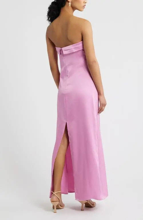 Bp. Strapless Satin Gown - Pink Moonlite
