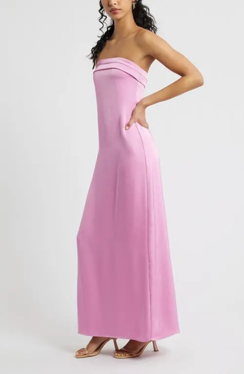 Bp. Strapless Satin Gown - Pink Moonlite