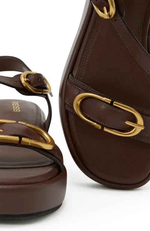 REISS Slingback Platform Wedge Sandal