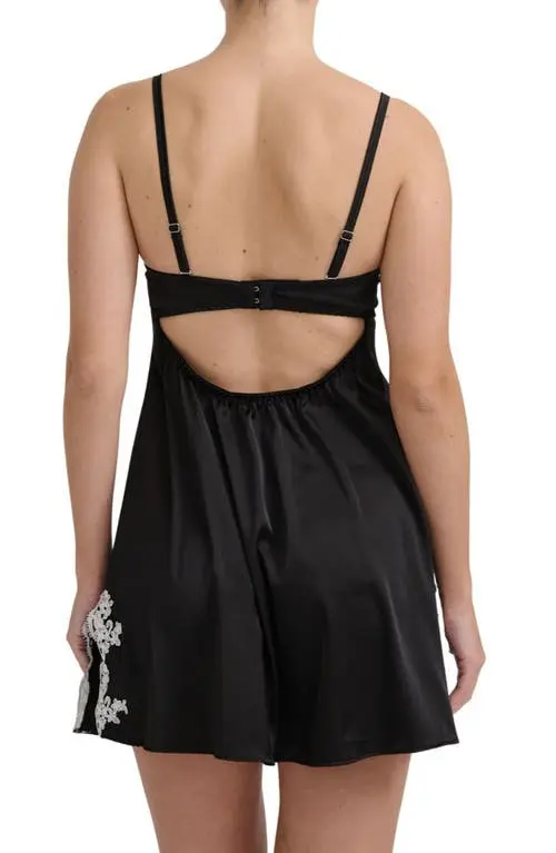 KAT THE LABEL Jean Embroidered Underwire Satin Slip