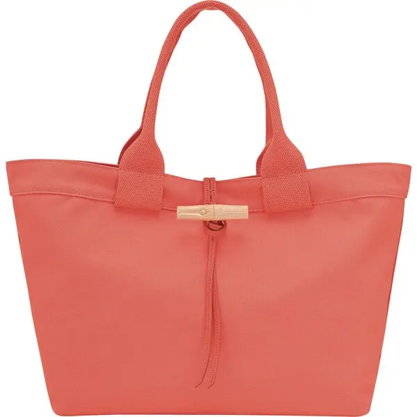 Longchamp Le Roseau Large Cotton Canvas Tote - Sunset