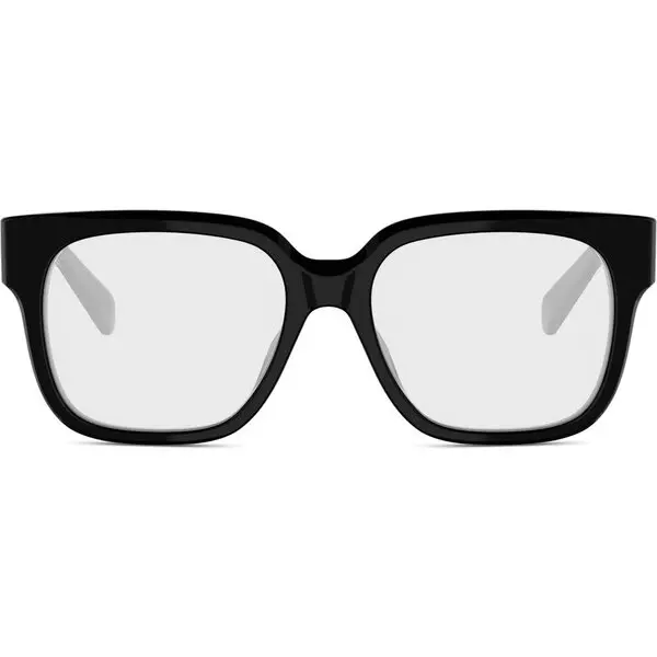 Celine Triomphe 54mm Square Reading Glasses - Shiny Black