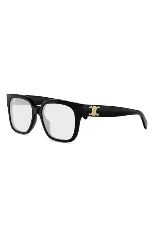 Celine Triomphe 54mm Square Reading Glasses - Shiny Black