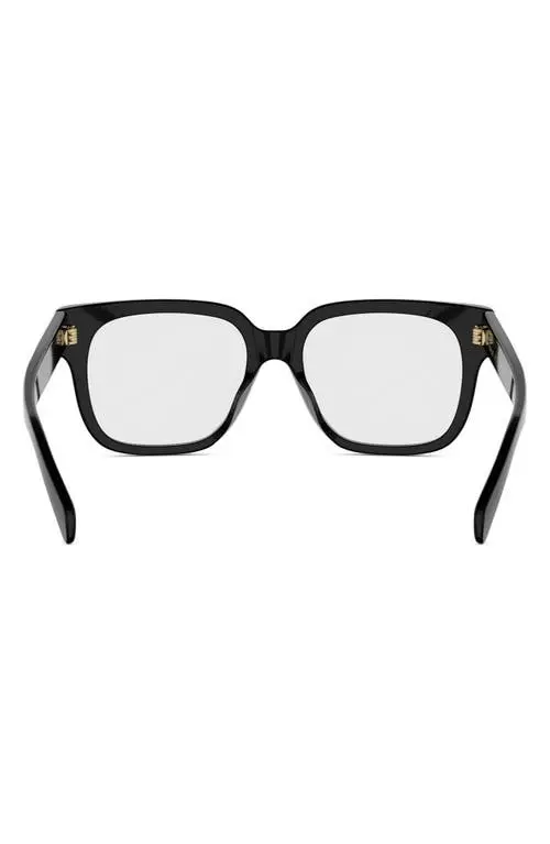 Celine Triomphe 54mm Square Reading Glasses - Shiny Black