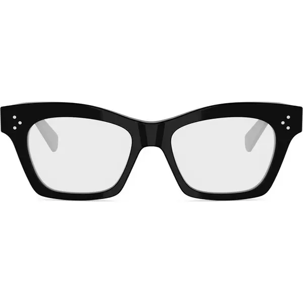 Celine 3 Dots 51mm Cat Eye Optical Glasses - Shiny Black