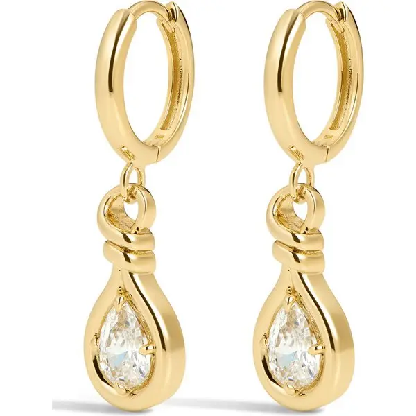 LUV AJ The Georgia Stone Knot Drop Earrings - Gold
