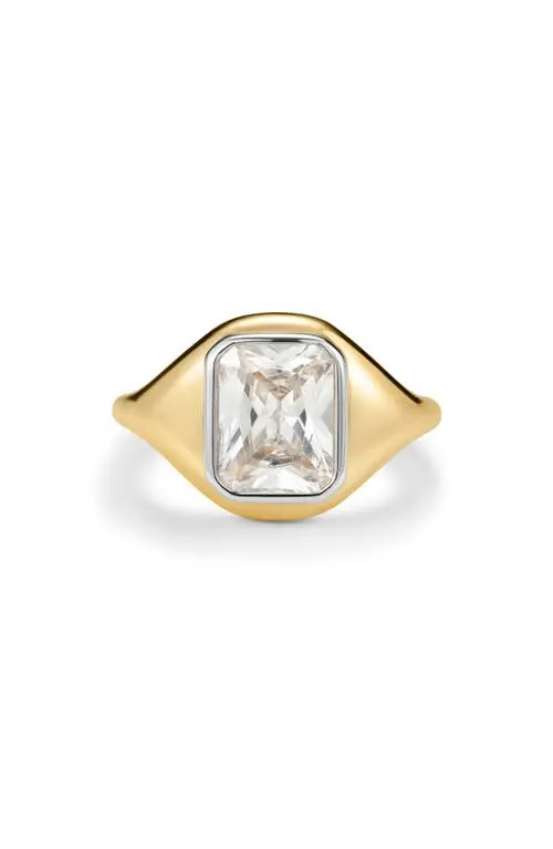 LUV AJ Le Palais Cubic Zirconia Statement Ring - Gold