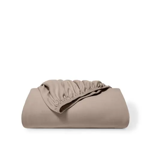 BARE HOME Organic Cotton Jersey Fitted Sheet - Taupe