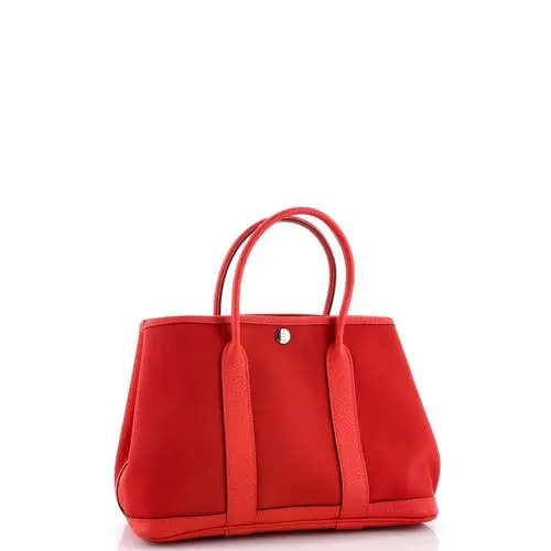 Hermès Garden Party Tote Toile And Leather 30 - Red