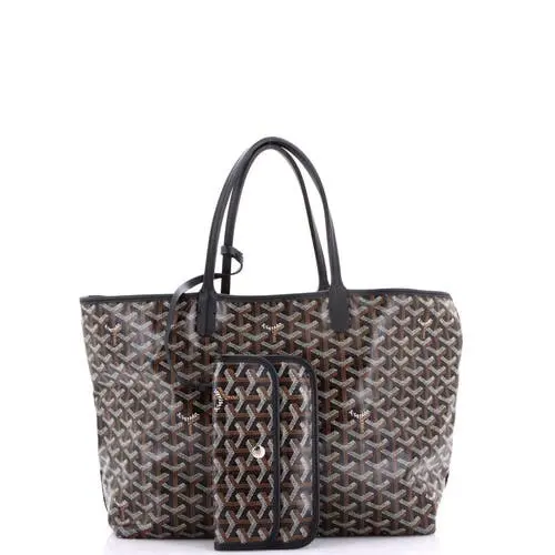 Goyard Saint Louis Tote Coated Canvas Pm - Black