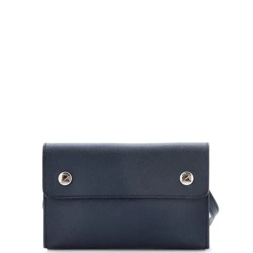 Hermès Double Snap Pochette Crossbody Epsom - Blue