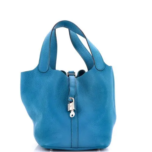 Hermès Picotin Lock Bag Clemence Mm - Blue