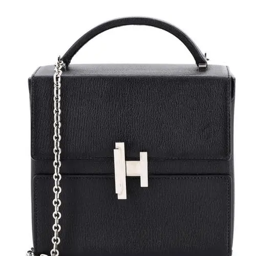 Hermès Cinhetic Top Handle Bag Verso Chevre Mysore - Black