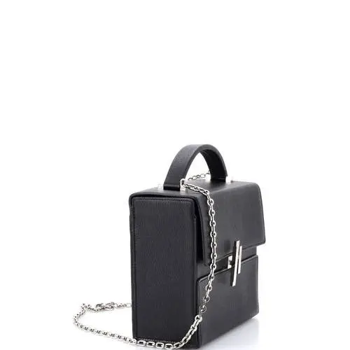Hermès Cinhetic Top Handle Bag Verso Chevre Mysore - Black