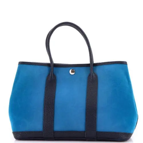 Hermès Garden Party Tote Toile And Leather 30 - Blue