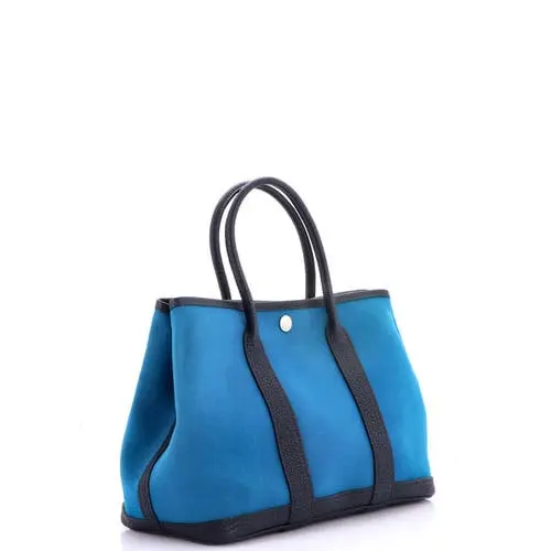 Hermès Garden Party Tote Toile And Leather 30 - Blue
