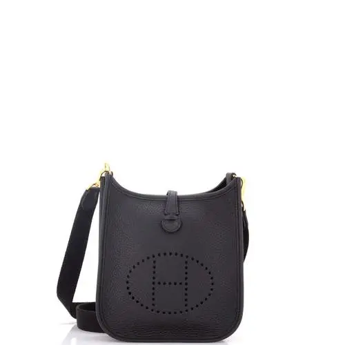 Hermès Evelyne Tpm Clemence Leather Bag - Black