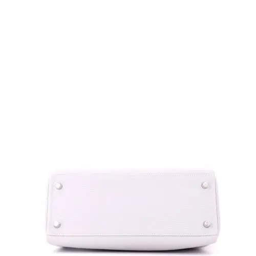 Hermès Kelly Handbag Clemence With Palladium Hardware 28 - Grey