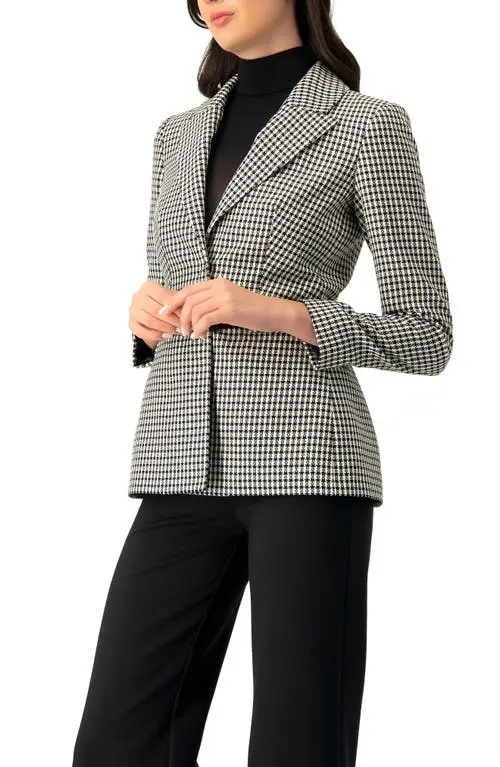 IVONNE Belted Checkered Blazer