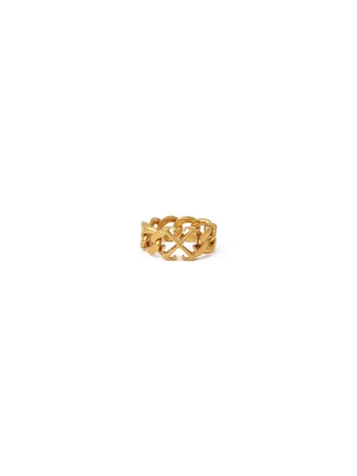 Off White Arrow Chain Ring - Gold