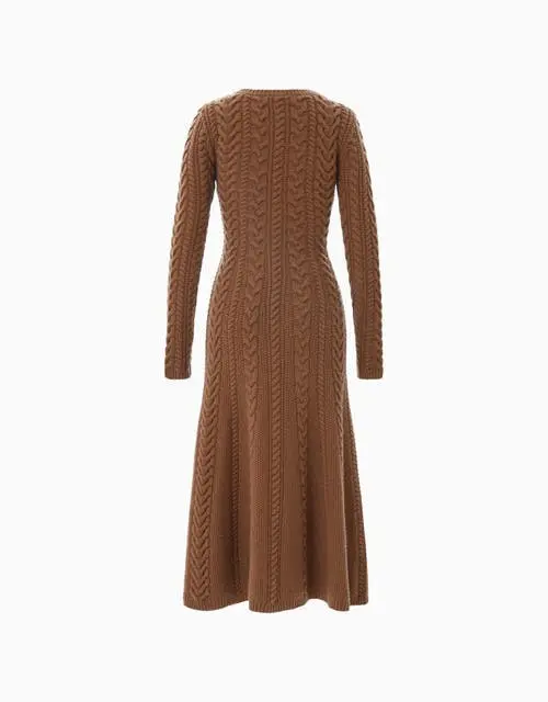 DODIEE Cable-knit Maxi Dress - Camel