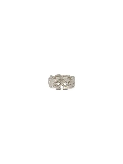 Off White Arrow Chain Ring