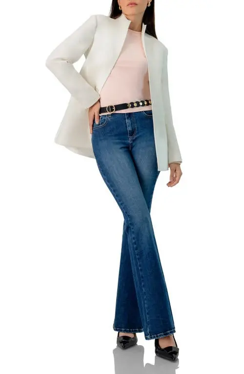 IVONNE Solid Single-button Blazer