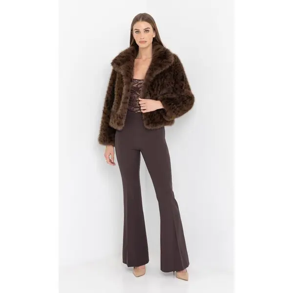 Generation Love Faux Fur Leopard Jacket - Animal/ Brown