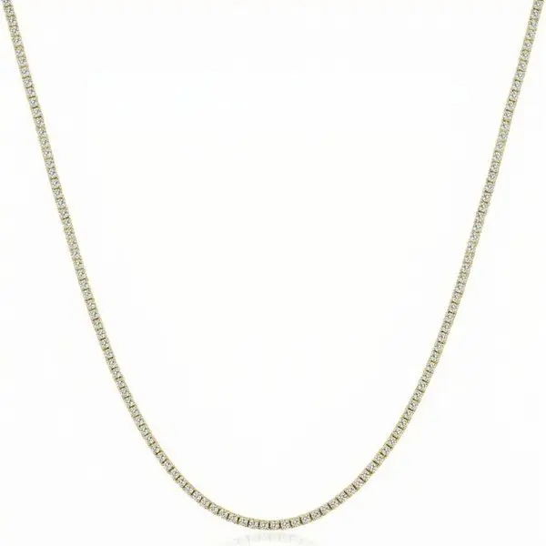 BLISS DIAMOND 7ct Tw Diamond Tennis Necklace 14k Gold 16.5" Lab Grown - 14k Yellow Gold