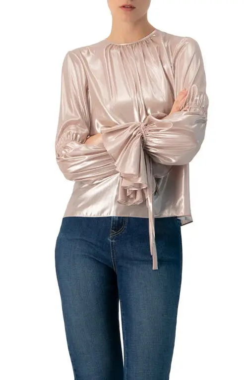 IVONNE Metallic Sheer Blouse