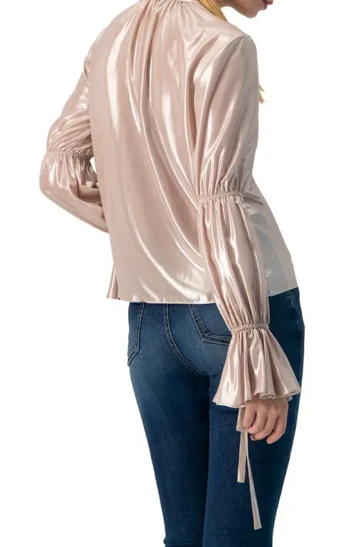 IVONNE Metallic Sheer Blouse