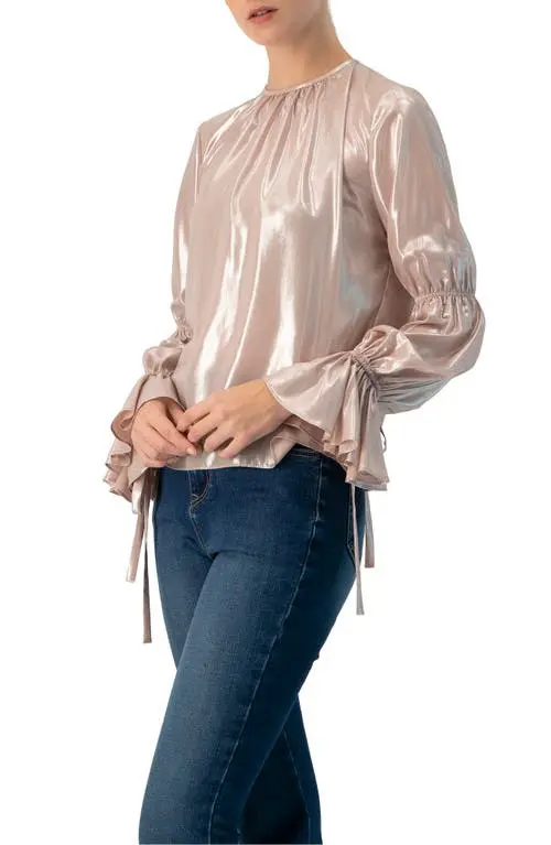 IVONNE Metallic Sheer Blouse