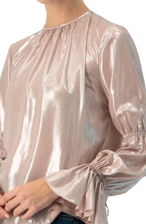 IVONNE Metallic Sheer Blouse