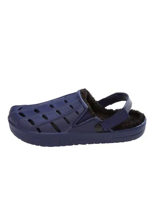 KINGSIZE Fur-lined Rubber Clogs - Navy