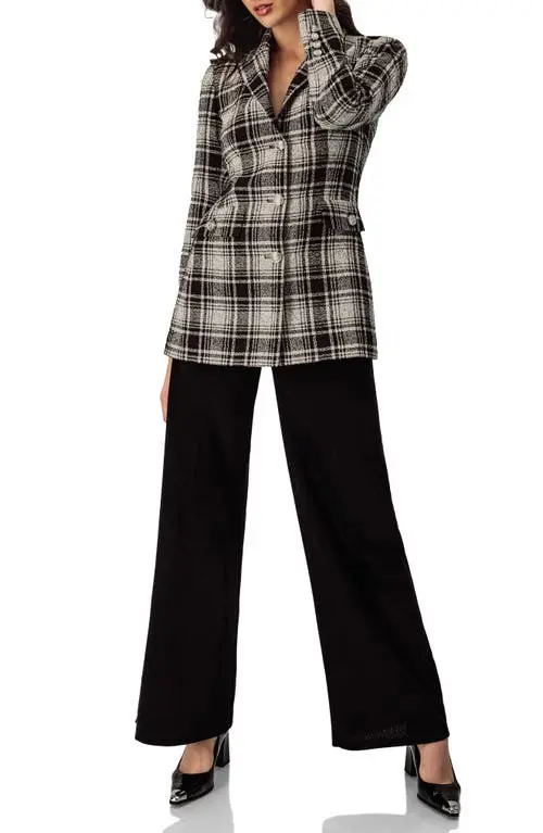 IVONNE Checkered Three-button Blazer