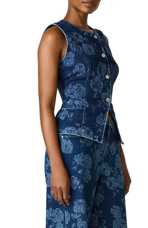 Steve Madden Wesley Floral Denim Vest