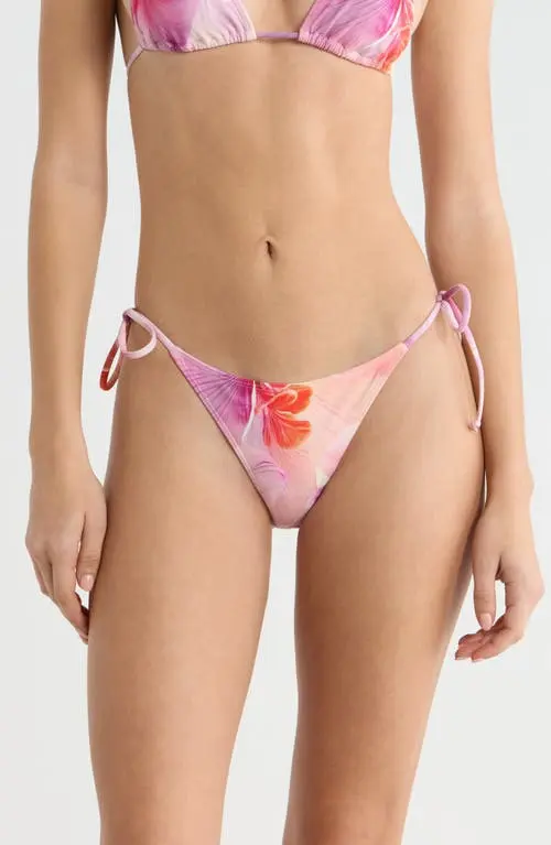 PACSUN High Cut Side Tie Bikini Bottoms - Purple Floral