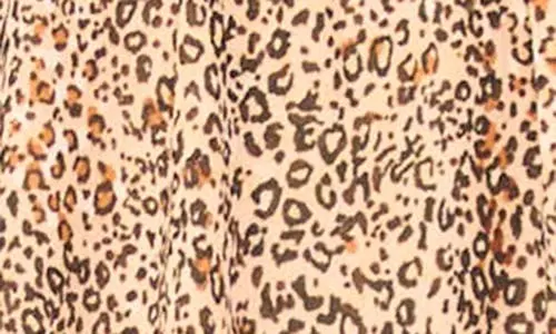 CECE DUPRAZ Leopard Print Smocked Waist Midi Dress