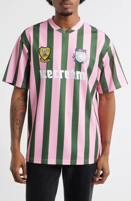 ICECREAM Striped Soccer Jersey - Prism Pink
